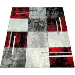 Paco Home Teppich &raquo;Diamond 663&laquo; rechteckig 18 mm H&ouml;he Kurzflor, Karo Muster, 3D-Design, ideal im Wohnzimmer & Schlafzimmer grau Polypropylen (PP) B : 300cm 1 