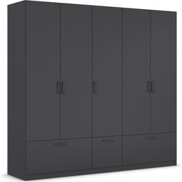 Rauch Dreht&uuml;renschrank &raquo;Kleiderschrank Schrank Garderobe W&auml;scheschrank BARI&laquo; mit Schubk&auml;sten und modernem Griff in Graumetallic MADE IN GERMANY grau 