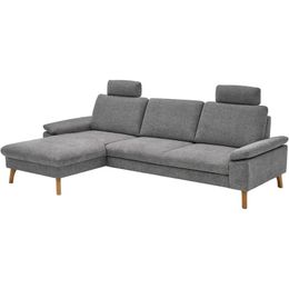Die PlanBar Ecksofa &raquo;PP-LA24075 L-Form, Breite 286 cm&laquo; opt. mit Kopfst&uuml;tzen, Schlaffunktion, mot. Ottomane, Sitztiefenverst. 100% recyceltes Polyester