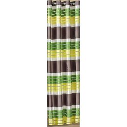 Weckbrodt-Gardinen Vorhang &raquo;Lotta&laquo; &Ouml;sen 1 Stk. tlg. blickdicht mit transparenten Organza-Streifen,gl&auml;nzend, Gardine, Store bunt Polyester 245cm, &Ouml;sen, 140cm