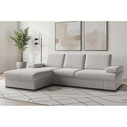 Sit & More sit&more Ecksofa &raquo;Moreno L-Form, B: 247 cm&laquo; mit Armteilverstellung, optional Schlaffunktion grau 100% Polyester B/H/T: 247cm x 82cm x 171cm, Breitcord