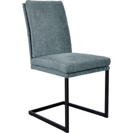 K+w Komfort & Wohnen K+W Komfort & Wohnen Esszimmerstuhl &raquo;Freischwinger&laquo; () stabiles Hochkantrohr, Untergestell in Edelstahloptik oder schwarz blau B/H/T: 47cm x 96cm x 