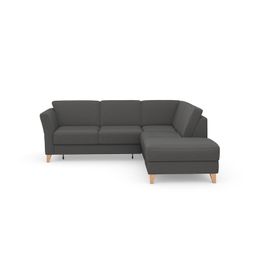 Sit & More sit&more Ecksofa &raquo;Visby L-Form&laquo; Wahlweise mit Schlaffunktion und Stauraum, frei im Raum stellbar grau B/H/T: 248cm x 87cm x 213cm, Luxus-Microfaser 