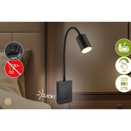 Briloner Leuchten LED Leselampe &raquo;SMOOTH&laquo; LED-Modul 1 Stk. 7x51x4,5 cm, Schlafzimmer, Kinderzimmer schwarz 1, &Oslash; 26,5cm H: 7cm, 1 Stk.