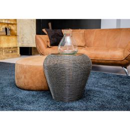 GUTMANN FACTORY Beistelltisch &raquo;Coffee, Couchtisch, rund &Oslash; 51 cm&laquo; Exklusiver Beistelltisch mit fein gearbeiteten goldfarbenen Details silber B/H/T: 51cm x 47cm x 51cm