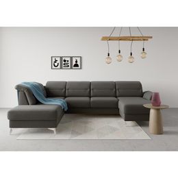 Sit & More sit&more Wohnlandschaft &raquo;Sinatra U-Form&laquo; optional mit Kopfteilverstellung und Armteilfunktion etc. grau 100% Polyester B/H/T: 326cm x 85cm x 220cm, 