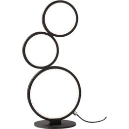 Trio Leuchten LED Tischleuchte &raquo;Rondo&laquo; LED-Board 1 Stk. Warmwei&szlig; Tischlampe m. Schnurschalter integrierter stufenloser Dimmer H&ouml;he 45cm schwarz 3, H: 
