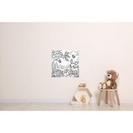 queence Wandsticker &raquo;Waldtiere&laquo; DIY-Wandsticker zum Bemalen wei&szlig; Vinyl B/H/T: 45cm x 45cm