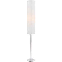 Salesfever Stehlampe &raquo;Live&laquo; E27 1 Stk. Plissee Lampenschirm aus Latex, Gestell Edelstahl wei&szlig; 2, &Oslash; 14cm H: 110cm, 1 Stk.