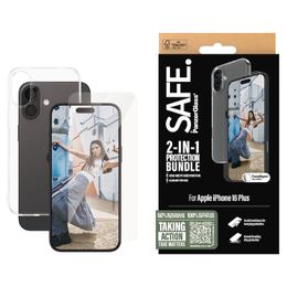 SAFE by PanzerGlass Displayschutzglas &raquo;2-in-1 Protection Bundle, Glass, Soft TPU Case&laquo; f&uuml;r Apple iPhone 16 Plus Displayschutzfolie, Schutzfolie, 