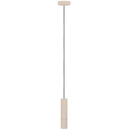 Eglo H&auml;ngeleuchte &raquo;Caminia H&auml;ngelampe, beige und gold, Esstischlampe, Pendelleuchte, GU10&laquo; GU10 1 Stk. H&auml;ngeleuchte - H110 x &Oslash;6 cm - sandfarben, 