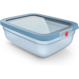 Emsa Frischhaltedose &raquo;oneClick&laquo; verschlossen mit nur 1 x Klick, 100% dicht, made in Germany blau Polyprophylen (PP) B/H/L: 20,19cm x 8,5cm x 25,97cm