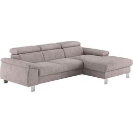 COTTA Ecksofa &raquo;Komaris L-Form, B: 244 cm&laquo; mit Kopfteilverstellung, optional Schlaffunktion, Bettkasten & Licht 100% Polyester B/H/T: 244cm x 72cm x 