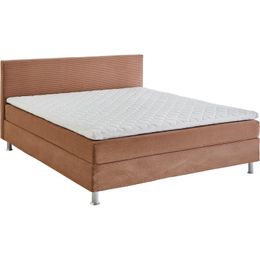 ATLANTIC HOME COLLECTION Boxbett &raquo;Edison&laquo; inkl. Bonnellfederkern-Matratze und Topper braun Bezug Bett: Cord (65% Polypropylen, 35% Polyester) Cord, 