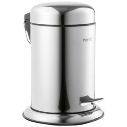 M&ouml;ve Kosmetikeimer &raquo;Treteimer Push&laquo; 3 Liter, silberfarben silber Edelstahl B/H/T: 22cm x 29,5cm x 22cm, 3 l