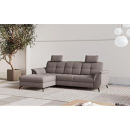 Sit & More sit&more Ecksofa &raquo;Zora&laquo; wahlweise mit Schlaffunktion und Bettkasten grau 90% Polyester 10% Polyamid B/H/T: 262cm x 92cm x 164cm, Struktur weich, 