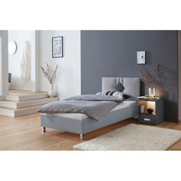 Westfalia Schlafkomfort Polsterbett grau Bezug Bett: 100% Polyester;Bonnell-Federkernmatratze: 51% Polypropylen, 39% Polyester, 10% Baumwolle;Kaltschaummatratze: 100% 