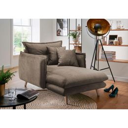 Home Affaire Loveseat &raquo;Lazio&laquo; moderner Sessel mit einer bequemen Polsterung, 2 Stk. Zierkissen braun 100% Polyester Velours, Bezugsfarbe braun, B/H/T: