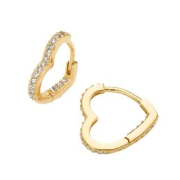 Firetti Damen Paar Creolen &raquo;Schmuck Geschenk Silber 925 Ohrschmuck Ohrringe Herzf&ouml;rmig&laquo; mit Zirkonia (synth.) gold Silber 925 (Sterlingsilber)