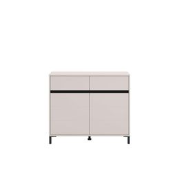 Home Affaire Kommode &raquo;Marron f&uuml;r Wohnzimmer, Flur, Schlafzimmer&laquo; Breite 106 cm, mit 2 Schubladen, hinter T&uuml;ren 4 F&auml;cher wei&szlig; B/H/T: 106cm x 90cm x 