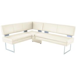 K+w Komfort & Wohnen K+W Komfort & Wohnen Eckbank langer Schenkel links oder rechts, mit dekorativen Distanzhalter wei&szlig; B/H/T: 158cm x 89cm x 199cm, Leder Longlife BRONCO,