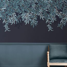 WILLIAM MORRIS AT HOME Vliestapete &raquo;Willow Bough Navy&laquo; Retro glatt 10mx52cm (ca. 5m2) blau Vlies B/L: 10m x 2,5m, Rollen: 1