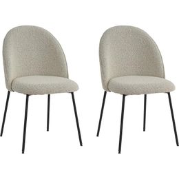 Sit Polsterstuhl &raquo;Set 2 St. &ndash; Gepolsterte Esszimmerst&uuml;hle mit abgerundeter R&uuml;ckenlehne&laquo; (Set) 2 Stk.mit abgerundeter R&uuml;ckenlehne und Bouclestoff grau 