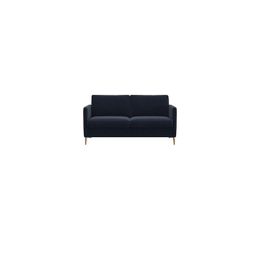 FLEXLUX 2-Sitzer &raquo;Fiore&laquo; schmale Armlehnen, Kaltschaum, F&uuml;&szlig;e Alu+ Eiche blau 100% Polyester B/H/T: 149cm x 85cm x 92cm, Velvet