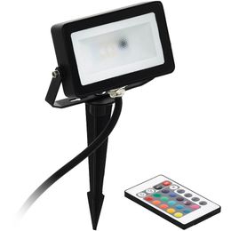 Eglo LED Wandstrahler &raquo;Faedo 4 Au&szlig;enlampe, Au&szlig;en-Strahler, Gartenbeleuchtung, Erdspie&szlig;, IP44&laquo; LED-Modul 1 Stk. RGB Warmwei&szlig; Stehleuchte - L13 x H9 x 