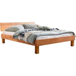 Hasena Holzbett &raquo;Forti&laquo; Fu&szlig;h&ouml;he 25 cm braun Wildeiche massiv Liegefl&auml;che L&auml;nge B: 200cm x 180cm, H&ouml;he Bett: 41cm H&ouml;he Bettseite: 16cm H&ouml;he Liegefl&auml;che