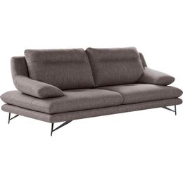 Calia italia 3-Sitzer &raquo;Cezanne modern, elegant und bequem, aufwendige Detailverarbeitung&laquo; wahlweise mit Sitztiefenverstellung grau B/H/T: 215cm x 90cm