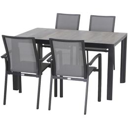 siena GARDEN Garten-Essgruppe &raquo;Velia&laquo; 5 Stk. tlg. grau Einheitsgr&ouml;&szlig;e