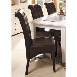 Home Affaire Stuhl &raquo;Chris&laquo; (Set) 6 Stk.pflegeleichter Kunstleder Bezug, 2er, 4er oder 6er-Set, Sitzh&ouml;he 51 cm braun B/H/T: 49cm x 106cm x 66cm, 6 Stk.