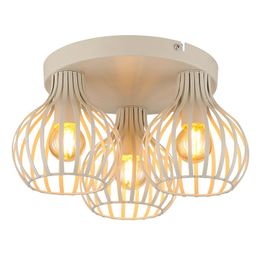 Globo LIGHTING Deckenleuchte &raquo;MATEO&laquo; E14 1 Stk. Deckenleuchte Creme, Metall, &Oslash; 310mm, E14 3, &Oslash; 31cm H: 16,5cm, 1 Stk.