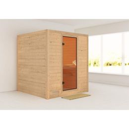 Karibu Sauna &raquo;Menja&laquo; Set, ohne Ofen beige ohne Ofen, (ohne Ofen)
