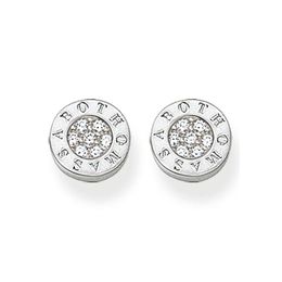 Thomas Sabo Damen Thomas Sabo Paar Ohrstecker &raquo;Classic Pav&eacute; Schwarz, Classic Pav&eacute; Wei&szlig;,&laquo; mit Zirkonia (synth.) bunt 9mm, Silber 925 (recycelt)