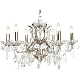 Searchlight Kronleuchter &raquo;H&auml;ngeleuchte Paris, 6-flammig&laquo; E14 1 Stk. Glamour&ouml;s silber 6, &Oslash; 70cm H: 43cm, 1 Stk.