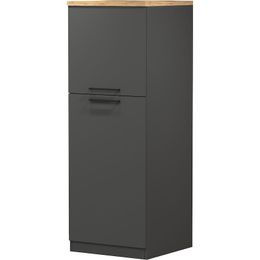 KOCHSTATION Vorratsschrank &raquo;KS-Sole,Hauswirtschaftsschrank,Stauschrank,K&uuml;chenschrank&laquo; Breite/H&ouml;he 60/165 cm, 5 F&auml;cher schwarz anthrazit, B/H/T: 60cm x