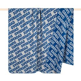 Pad Wohndecke &raquo;SUPER&laquo; Made in Europe, Wendefunktion, mit Schriftzug, 150x200 cm blau Mischgewebe B/L: 150cm x 200cm