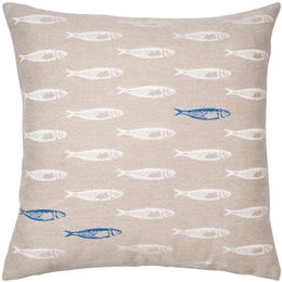 Pad Dekokissen &raquo;SARDINE&laquo; made in europe beige Baumwolle B/L: 45cm x 45cm, 1 Stk.