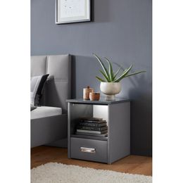 Westfalia Schlafkomfort Nachtkonsole &raquo;Brilon&laquo; wahlweise mit indirekter LED-Beleuchtung grau Holzwerkstoff B/H/T: 45cm x 53cm x 45cm, Ohne LED-Beleuchtung, 1 Stk.