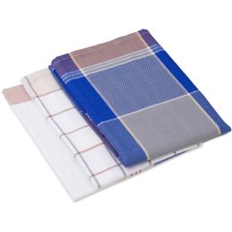 G&ouml;zze Geschirrtuch &raquo;Geschirrt&uuml;cher, Des. 60058&laquo; Ma&szlig;: 50 x 70 cm, Set: 2x kariert und 1x gestreift blau 100% Baumwolle 3 Stk., 100 % Baumwolle