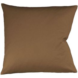 Fleuresse Kissenbezug &raquo;Colours Mako Satin, 100% Baumwolle, mit Rei&szlig;verschluss&laquo; Mako Satin, gl&auml;nzend, glatt, Premium Qualit&auml;t braun Mako-Satin, Mako-