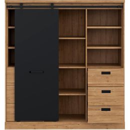 FORTE Highboard &raquo;Kaszimiro&laquo; schwarz Holzwerkstoff B/H/T: 148,4cm x 160,2cm x 52cm, 6 Stk., 1 Stk.