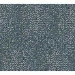 ARCHITECTS PAPER Vliestapete &raquo;Alpha&laquo; gemustert gl&auml;nzend matt glatt Tapeten mit Punkten Tapete Geometrisch Tapeten Wohnzimmer modern Flur blau Vlies B/L: 0,53m x 10,05m