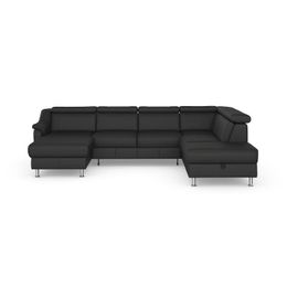 Sit & More sit&more Wohnlandschaft &raquo;Freetown U-Form&laquo; Kopfteilverstellung und Federkern, wahlweise mit Schlaffunktion schwarz B/H/T: 315cm x 84cm x 216cm, 