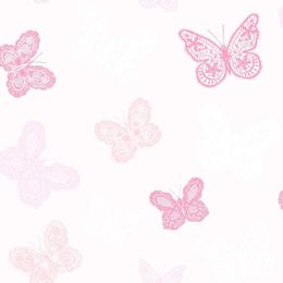 SUPERFRESCO EASY Vliestapete &raquo;Butterfly&laquo; glatt Schmetterling rosa lila 1000x53cm rosa Vlies B/L: 0,52m x 10,05m