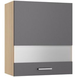 KOCHSTATION H&auml;ngeschrank &raquo;KS-Lucy&laquo; Breite 60 cm, mit 1 Segmentglast&uuml;r, 2 Einlegeb&ouml;den, Soft-Close Eiche hell, B/H/T: 60cm x 70,4cm x 34,6cm, T&uuml;ren: 1 