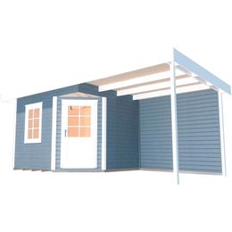 Weka Gartenhaus &raquo;Designhaus 213A Gr.1&laquo; grau Massivholz Fu&szlig;boden im Gartenhaus, R&uuml;ckwand, ohne Dacheindeckung