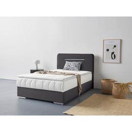 COTTA Boxbett &raquo;Lighstar&laquo; inklusive LED-Beleuchtung, Topper, Bettkasten und Zierkissen grau Polyester Stoff Karo Polyester LED-Beleuchtung, Liegefl&auml;che